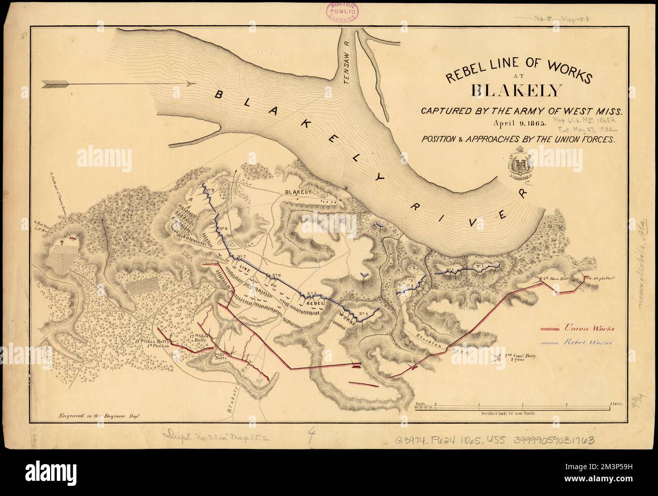 Rebel line of works at Blakely captured by the Army of West Miss ...