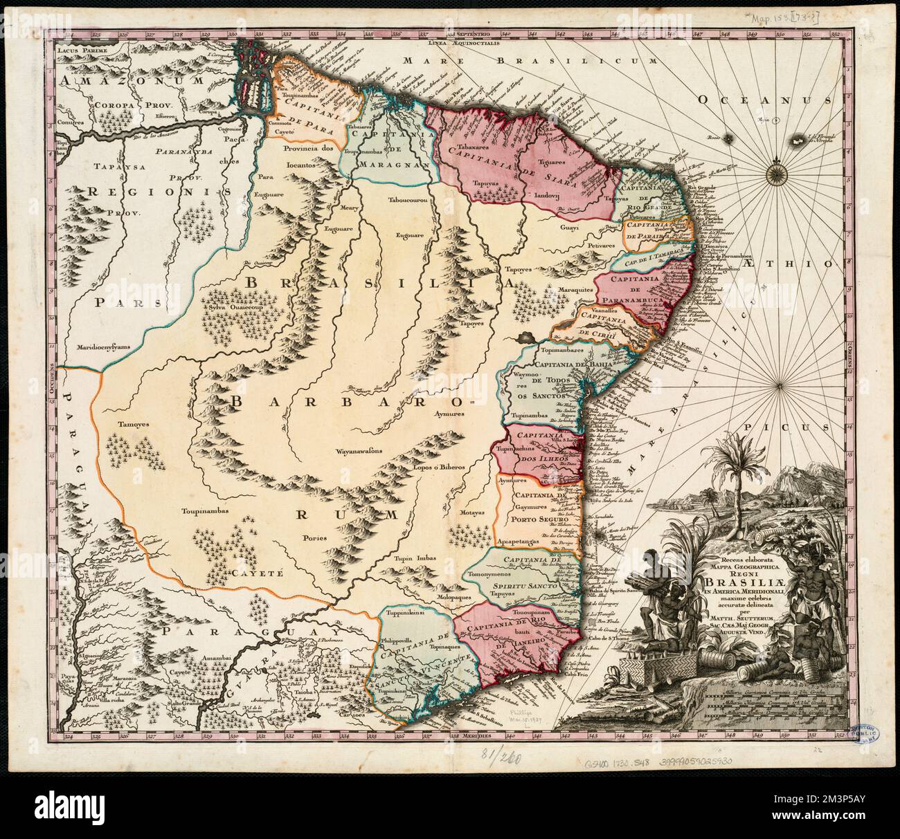 Recens elaborata mappa geographica regni Brasiliae in America ...