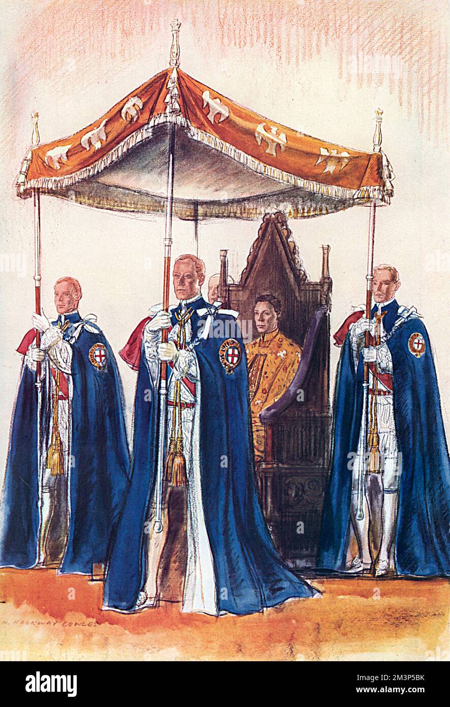 King George VI and his canopy bearers, coronation Stock Photo - Alamy