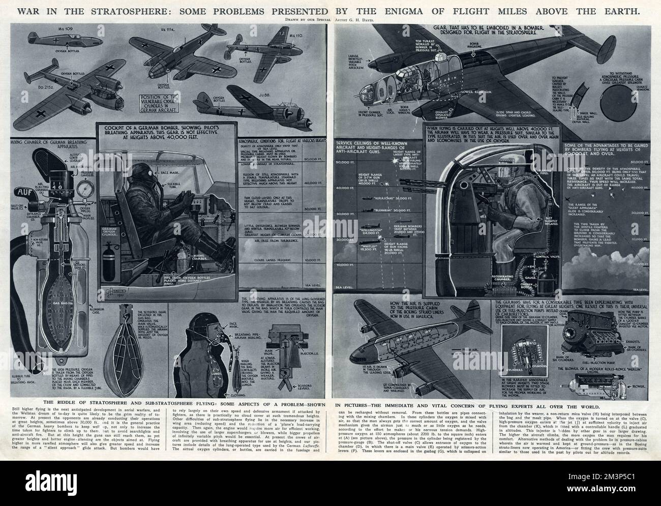 War in the stratosphere by G. H. Davis Stock Photo - Alamy