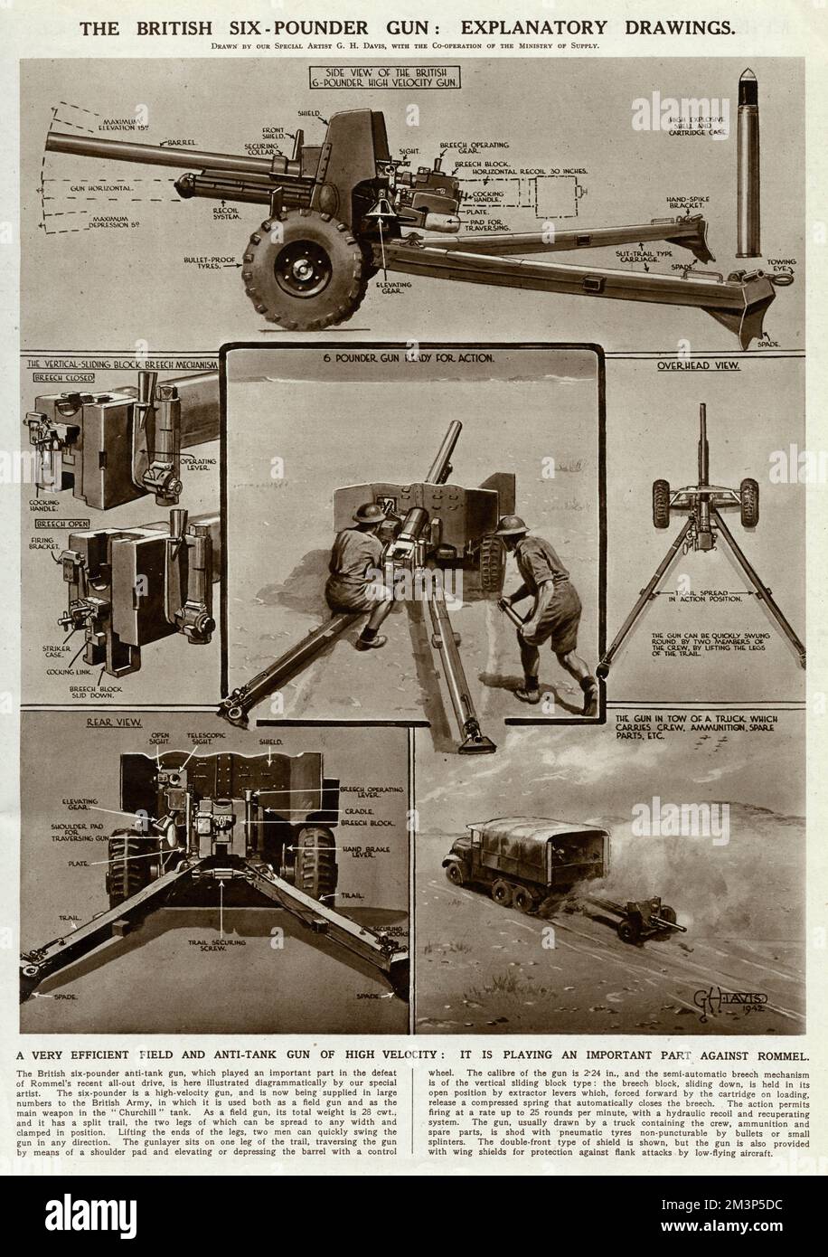 British six-pounder gun by G. H. Davis Stock Photo - Alamy