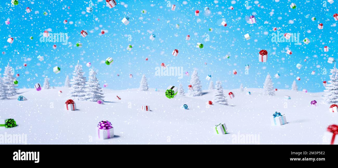 Gift falling background hi-res stock photography and images - Alamy