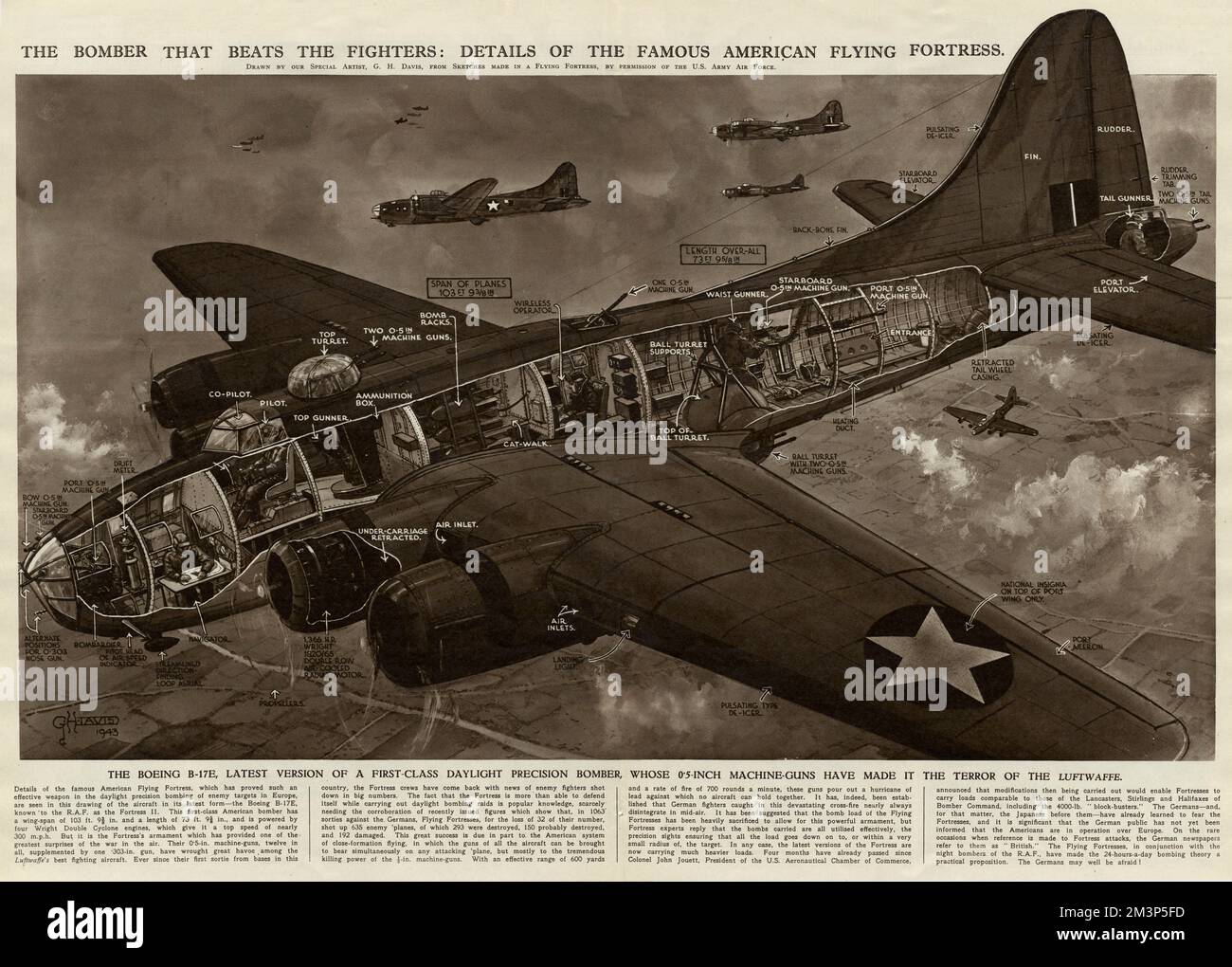 American Flying Fortress bomber by G. H. Davis Stock Photo - Alamy