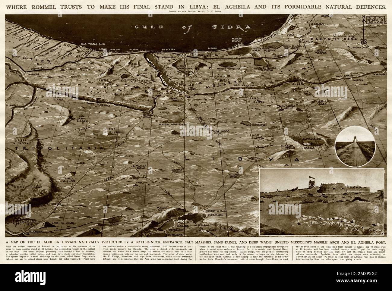 Defences of El Agheila, Libya, by G. H. Davis Stock Photo - Alamy
