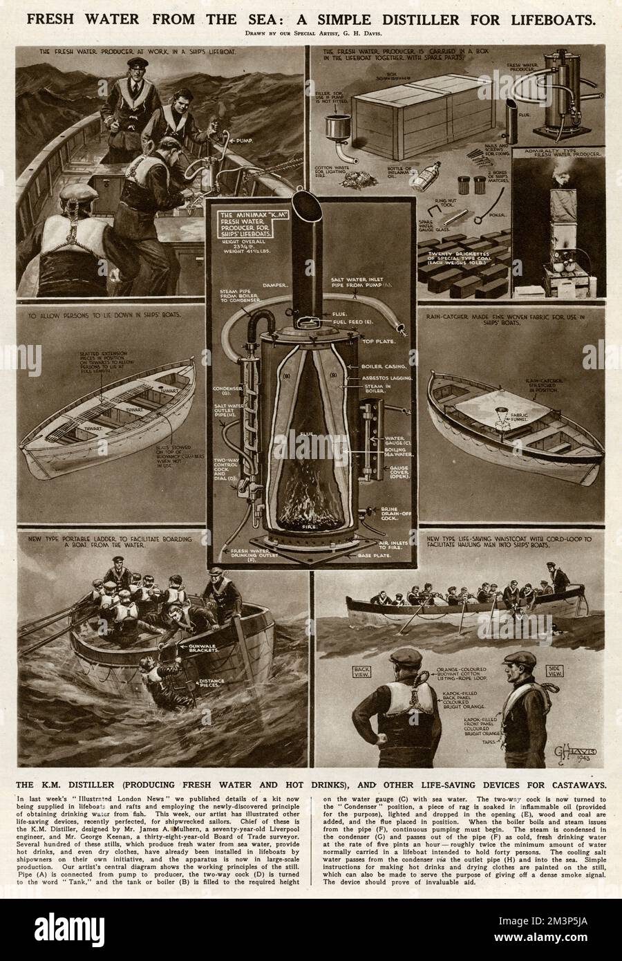 Fresh water from the sea: a simple distiller for lifeboats. The K.M ...