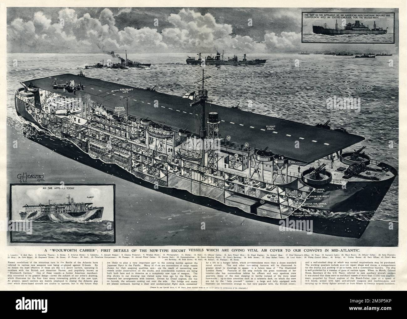 A Woolworth Carrier: first details of the new type of escort vessel ...