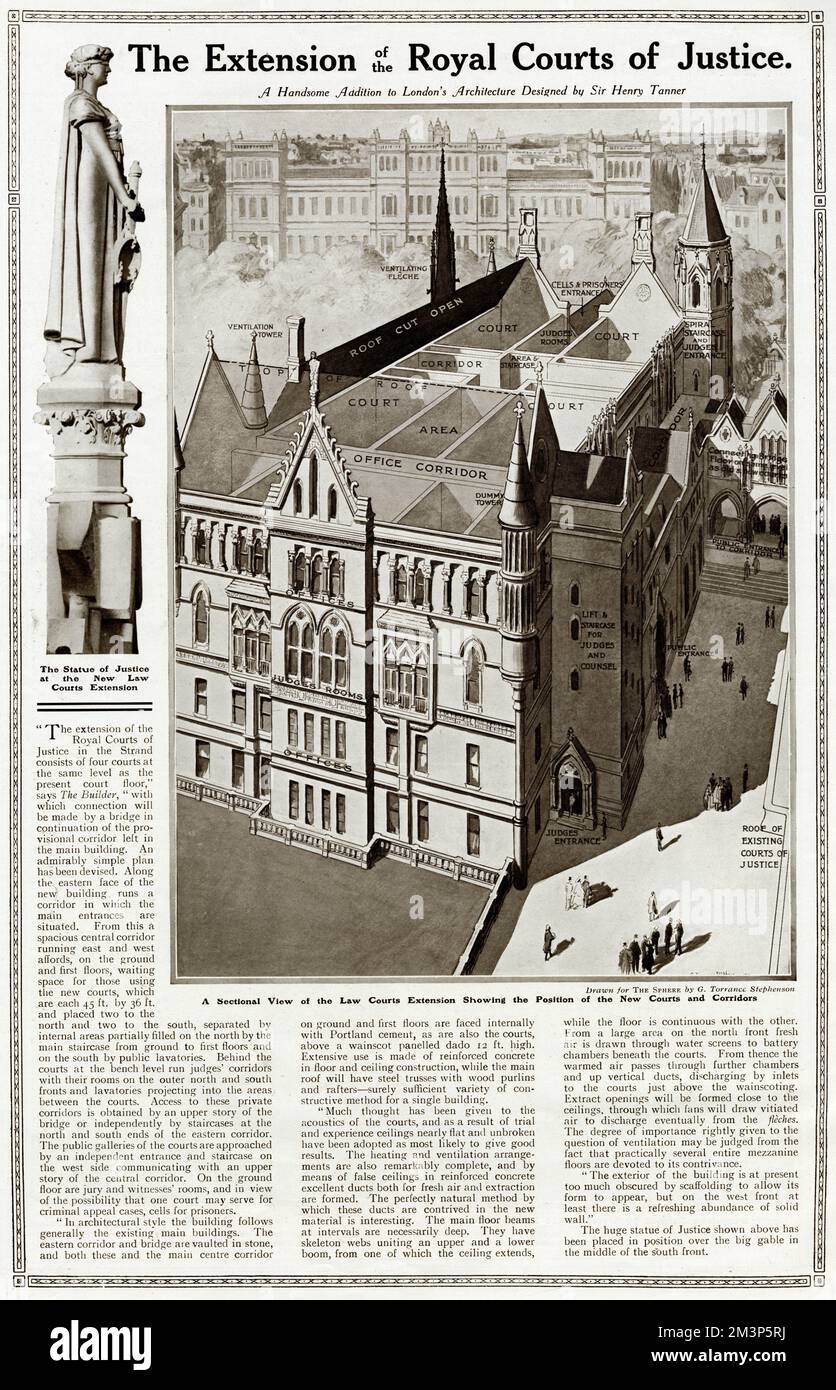 Extension of the Royal Courts of Justice, London Stock Photo - Alamy