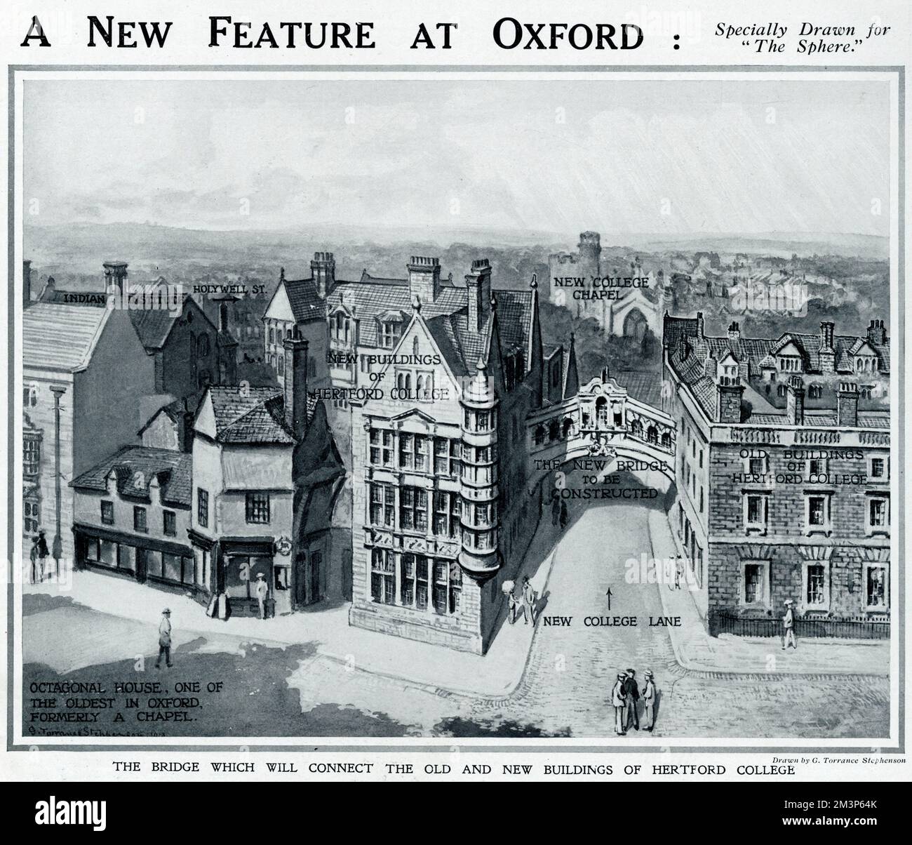A new feature at Oxford: the bridge which will connect the old and new ...