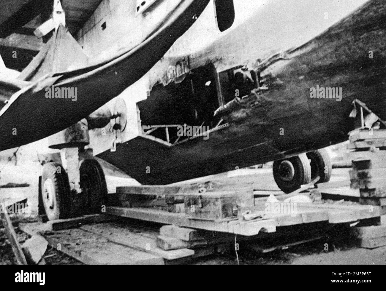 Corsair flying boat damage Stock Photo - Alamy