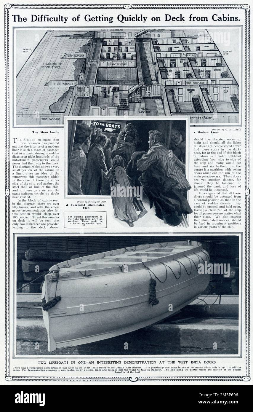 Getting quickly on deck from cabins by G. H. Davis Stock Photo - Alamy