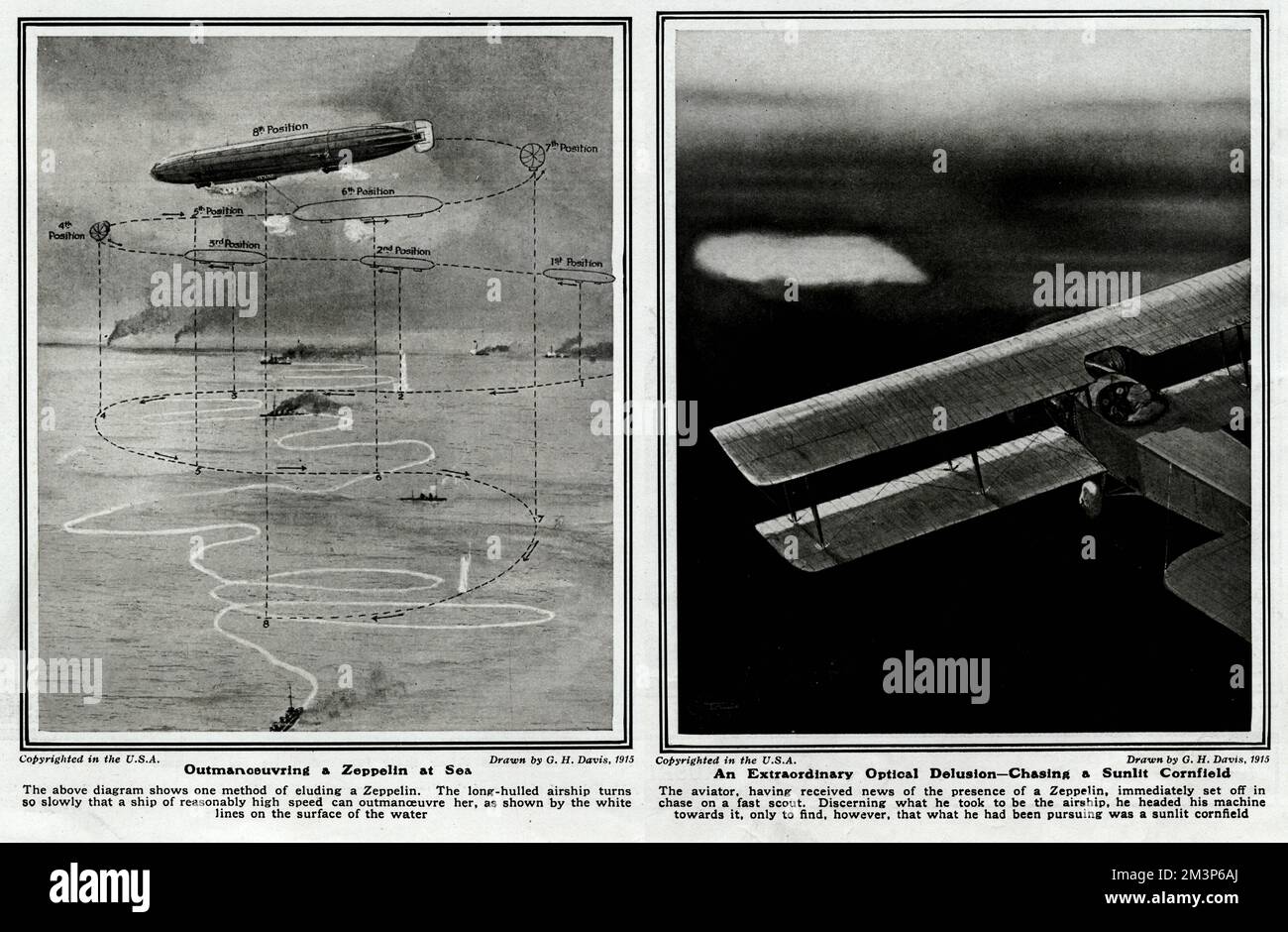 Aeroplanes v. Zeppelins by G. H. Davis Stock Photo - Alamy