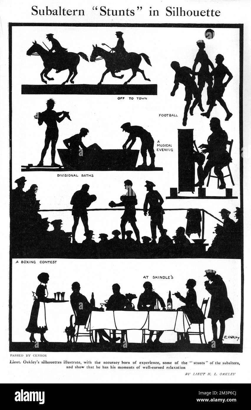 Subaltern Stunts in Silhouette by H. L. Oakley Stock Photo - Alamy