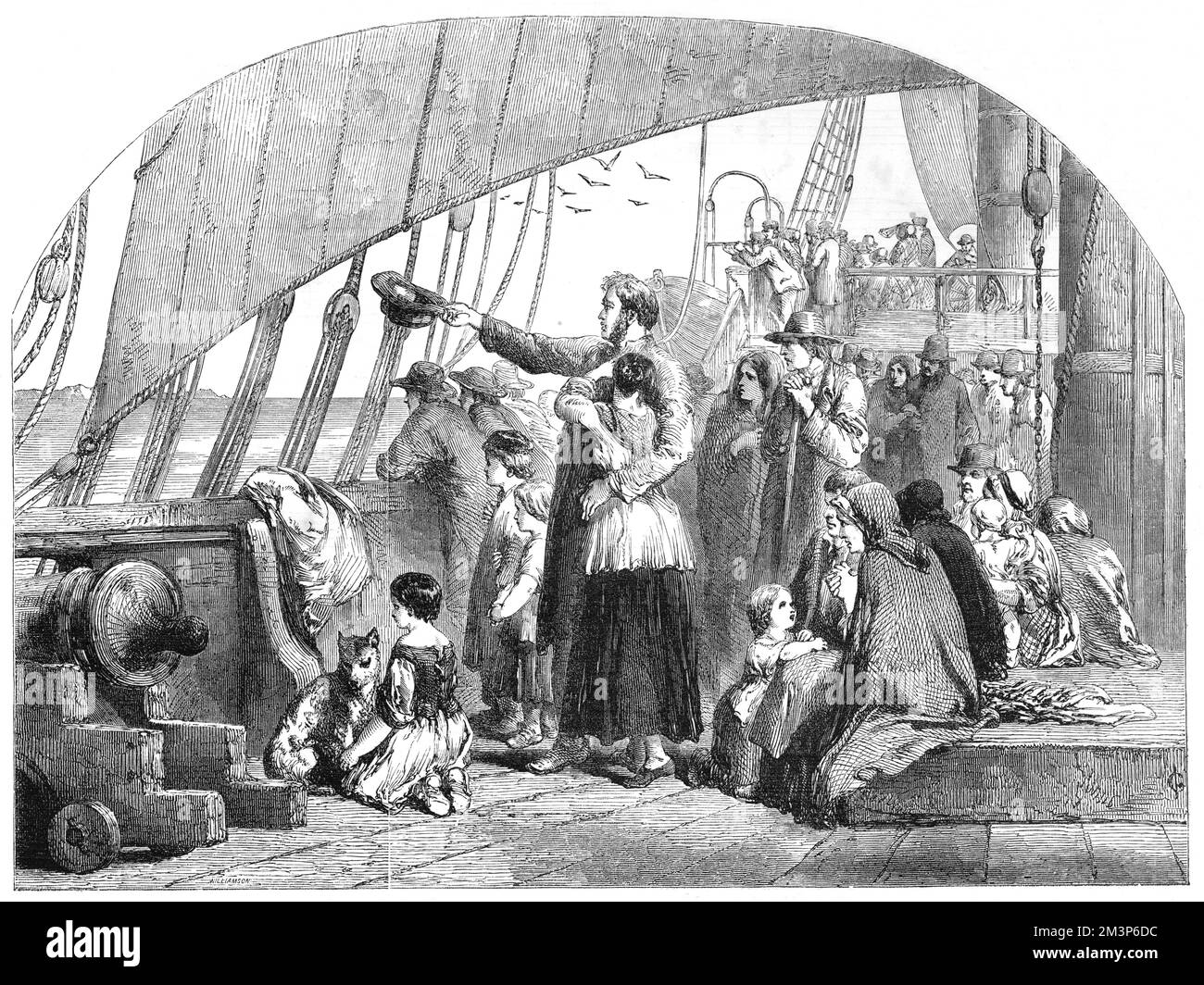 Emigrants on Deck Stock Photo - Alamy
