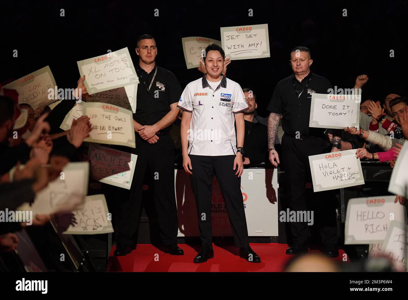 Japan's Toru Suzuki walks out to play against Croatia's Boris Krcmar ...
