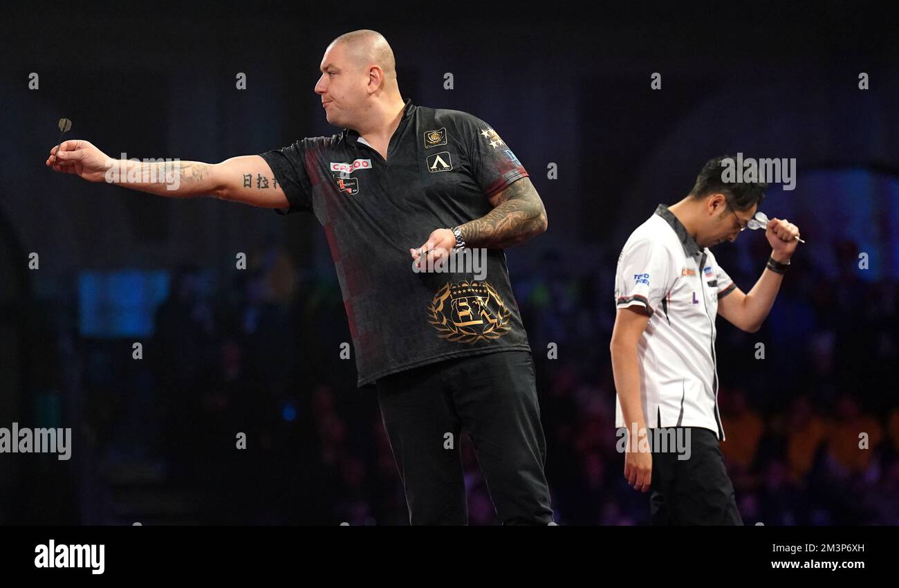 Croatia's Boris Krcmar in action against Japan's Toru Suzuki during day ...