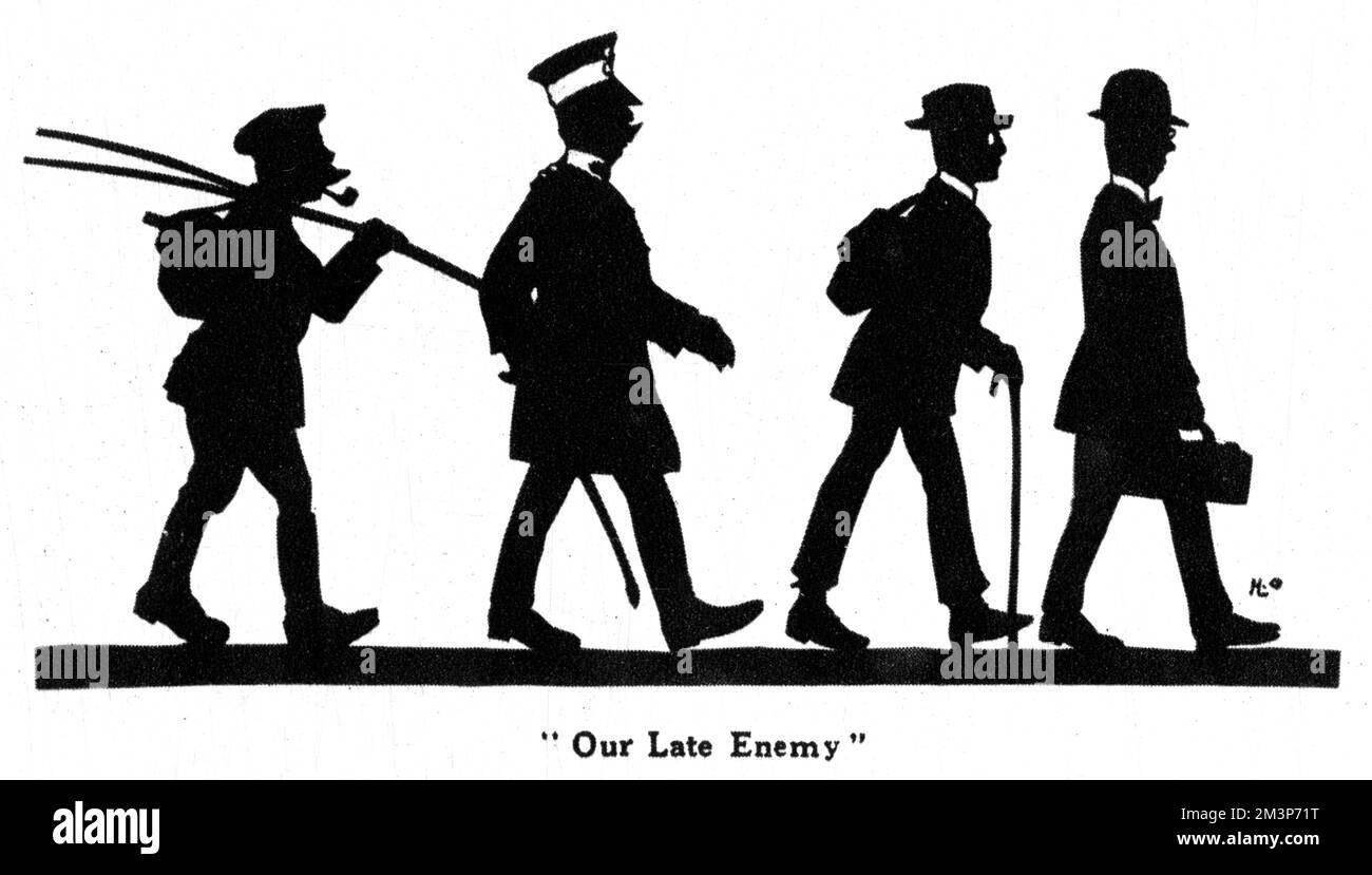 Silhouette showing various German 'types' by Captain H. L. Oakley, who ...