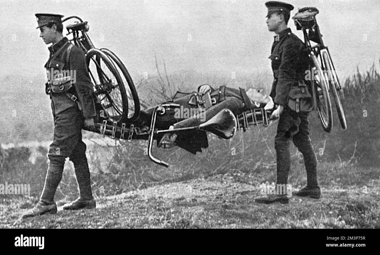 Bicycle as stretcher, Army cycling corps, WW1 Stock Photo - Alamy