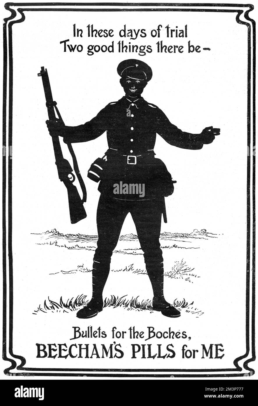 Beecham's Pills advertisement, WW1 Stock Photo - Alamy