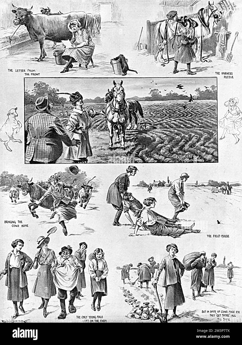 Farmers working land Black and White Stock Photos & Images - Alamy