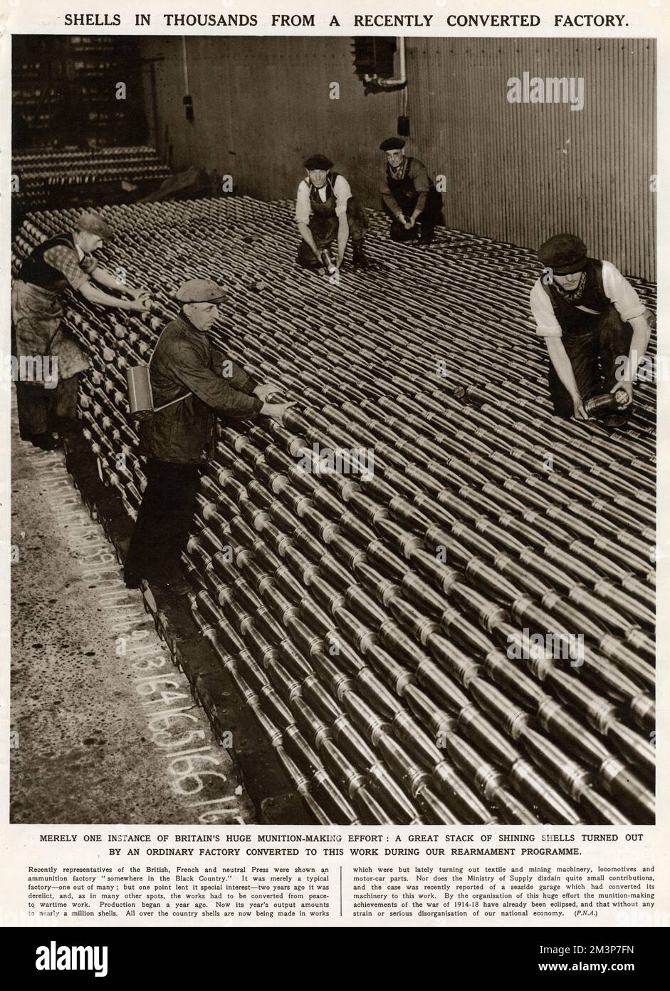Shells in thousands in a recently converted factory 1939 Stock Photo ...