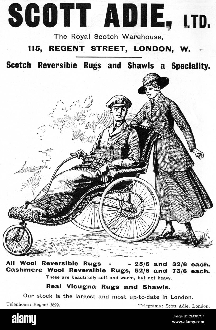 Scott Adie rugs for wounded soldiers advert, WW1 Stock Photo - Alamy