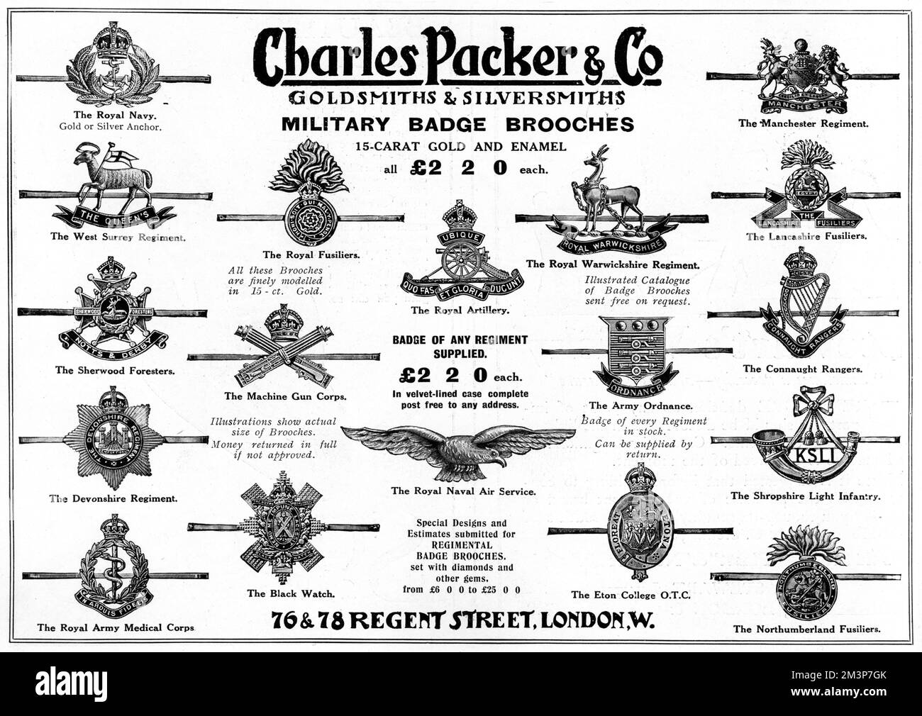 An advertisement for Charles Packer & Co, goldsmiths and silversmiths ...