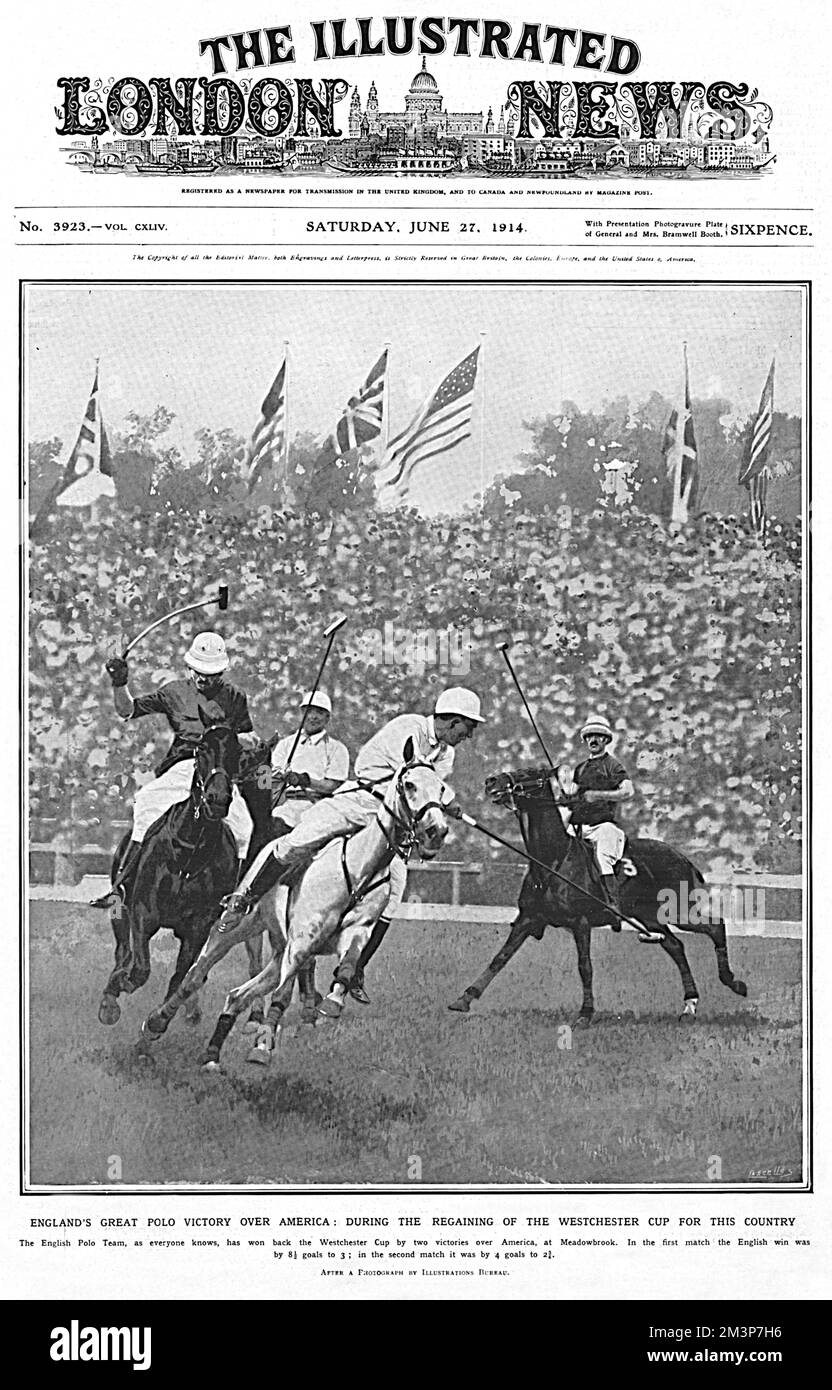 England's victory over America in polo, 1914 Stock Photo - Alamy