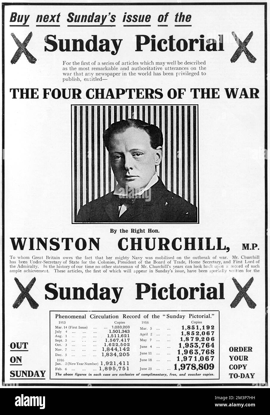 Advertisement for the Sunday Pictorial and its series of articles by ...