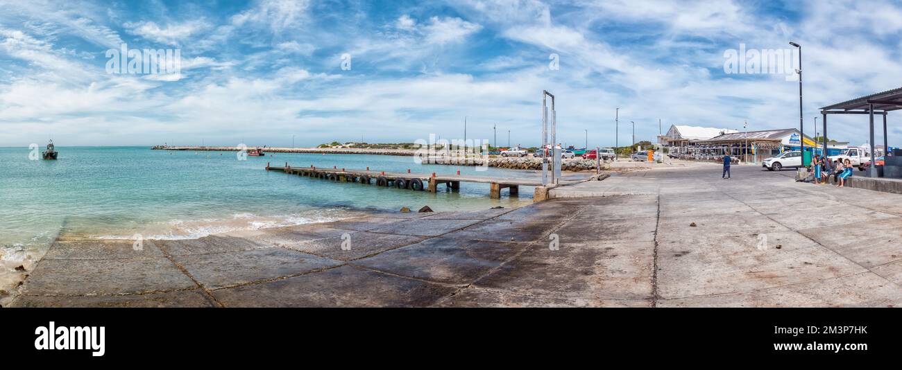 Struisbaai, South Africa - Sep 21, 2022: Panorama view of the harbor in ...