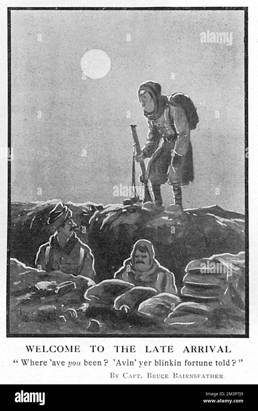 Welcome to the Late Arrival, by Bairnsfather Stock Photo - Alamy