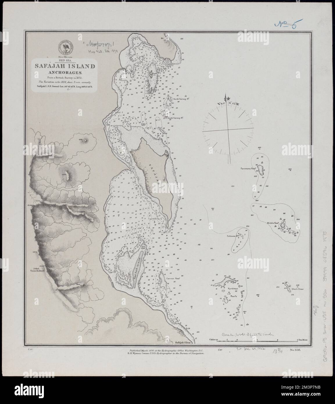 Red Sea, Safájah Island anchorages : from a British survey in 1872 ...