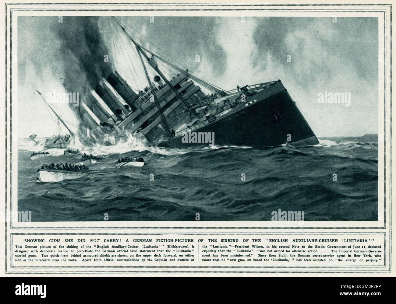 German's showing guns on the Lusitania 1915 Stock Photo - Alamy