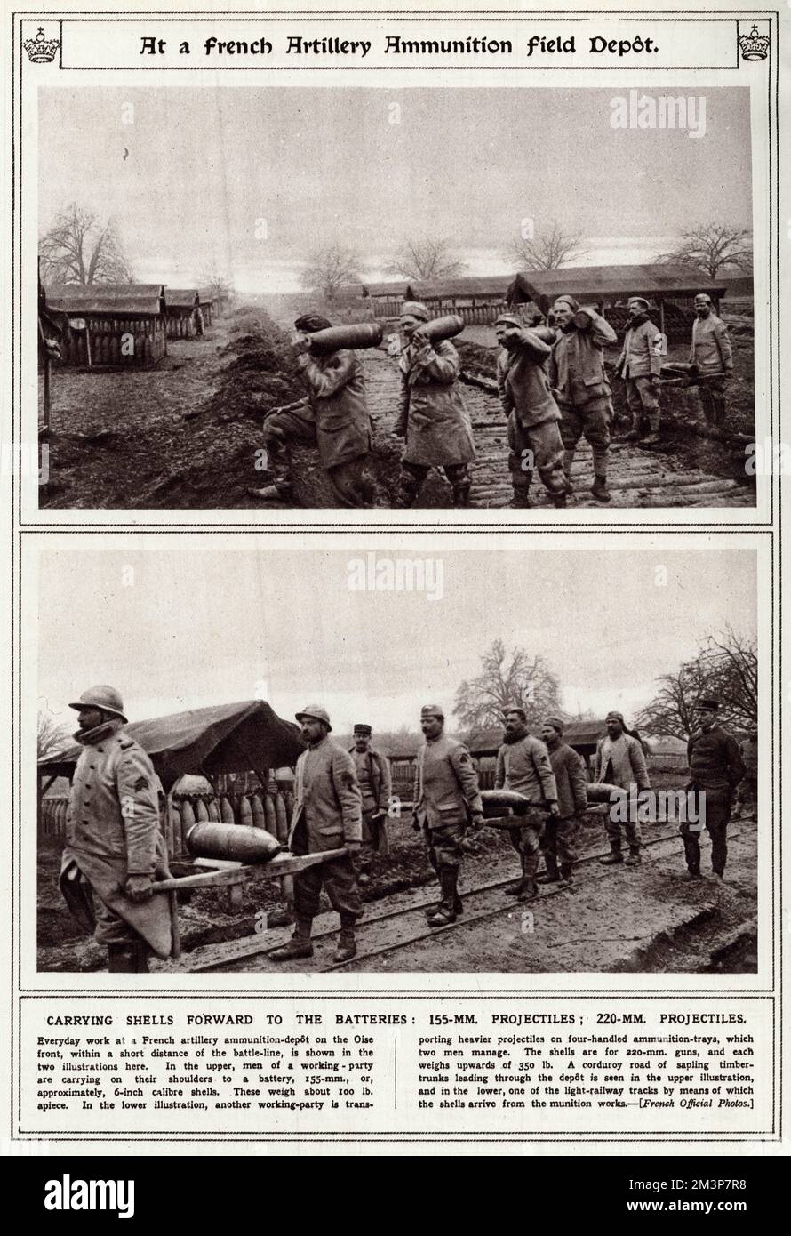 French artillery ammunition field depot 1917 Stock Photo - Alamy