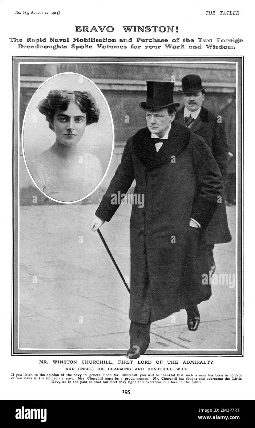 Winston Churchill, First Lord of the Admiralty photographed at the ...