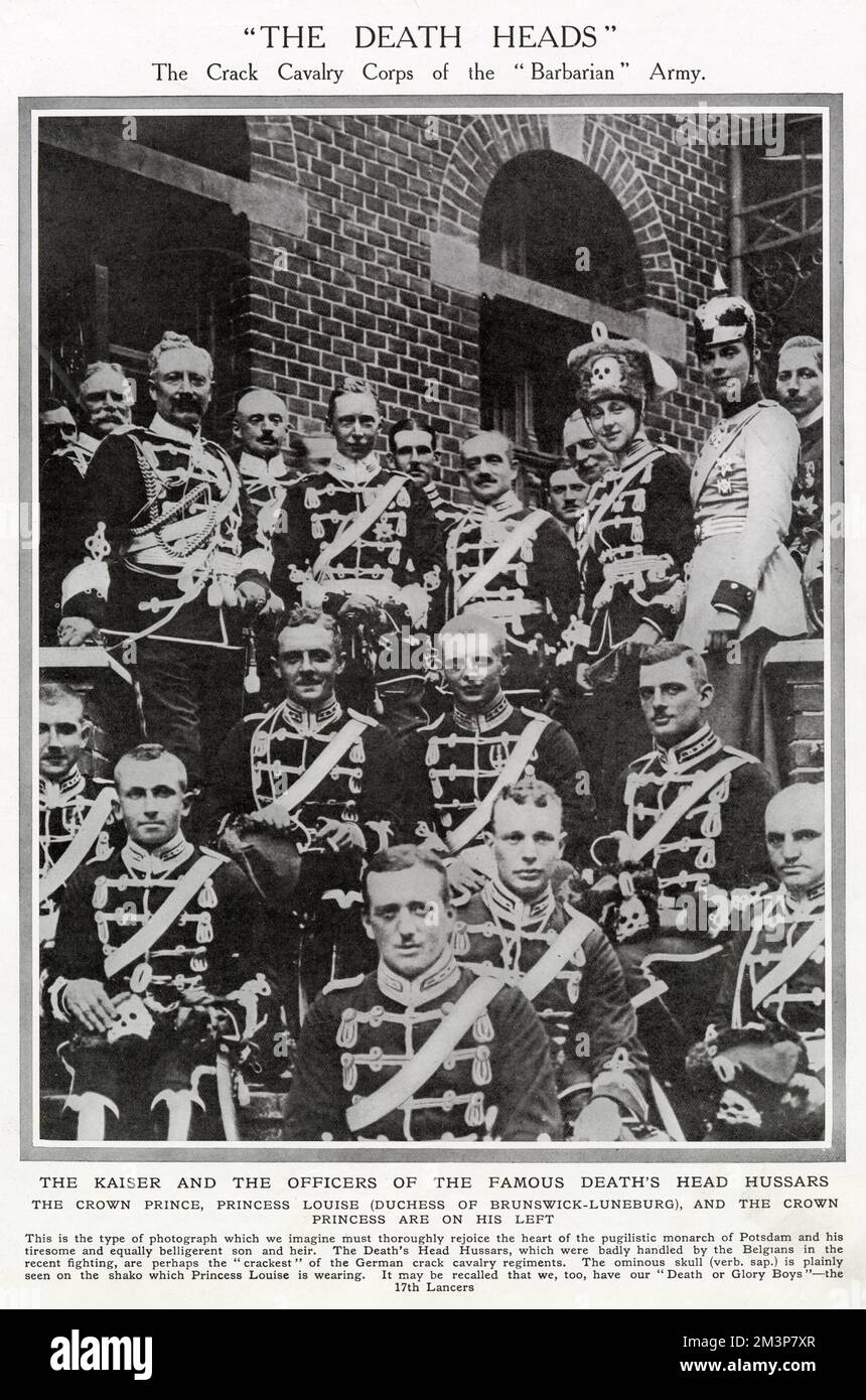Kaiser & German royal family - Death's Head Hussars, WW1 Stock Photo ...