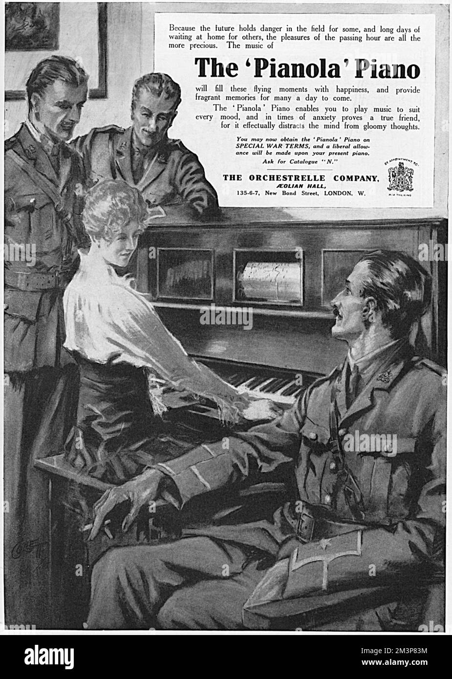 The Pianola Piano advertisement, WW1 Stock Photo - Alamy