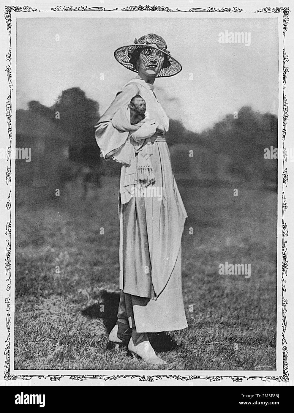 Mrs Vernon Castle with her monkey, Rastus Stock Photo - Alamy