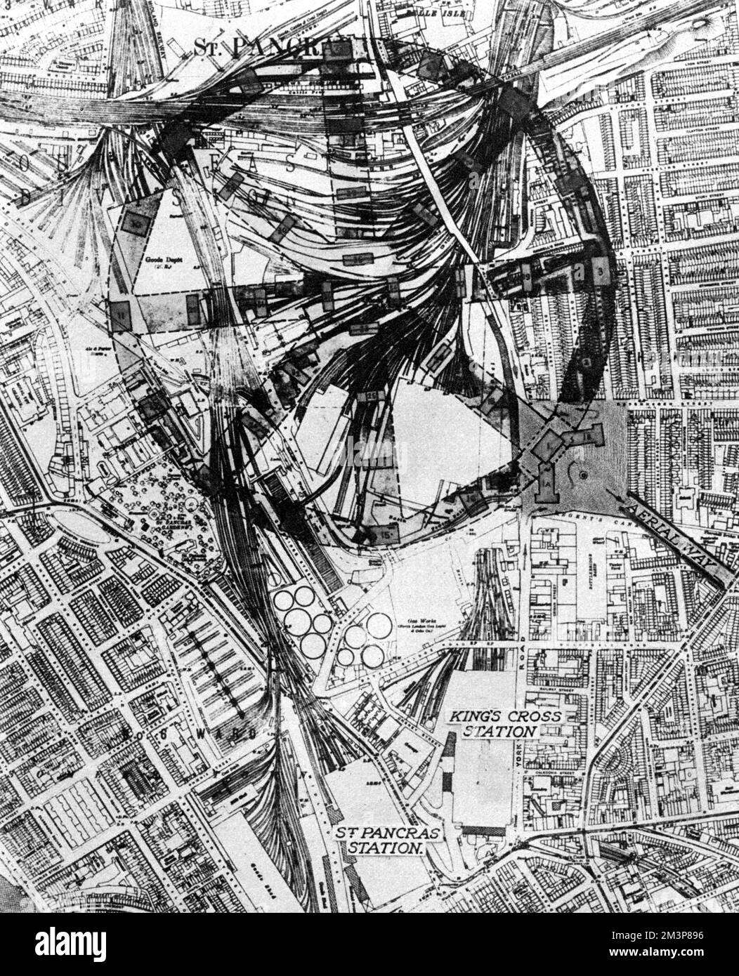 An aerial King's Cross: a vision of London's air terminus, 1 Stock ...