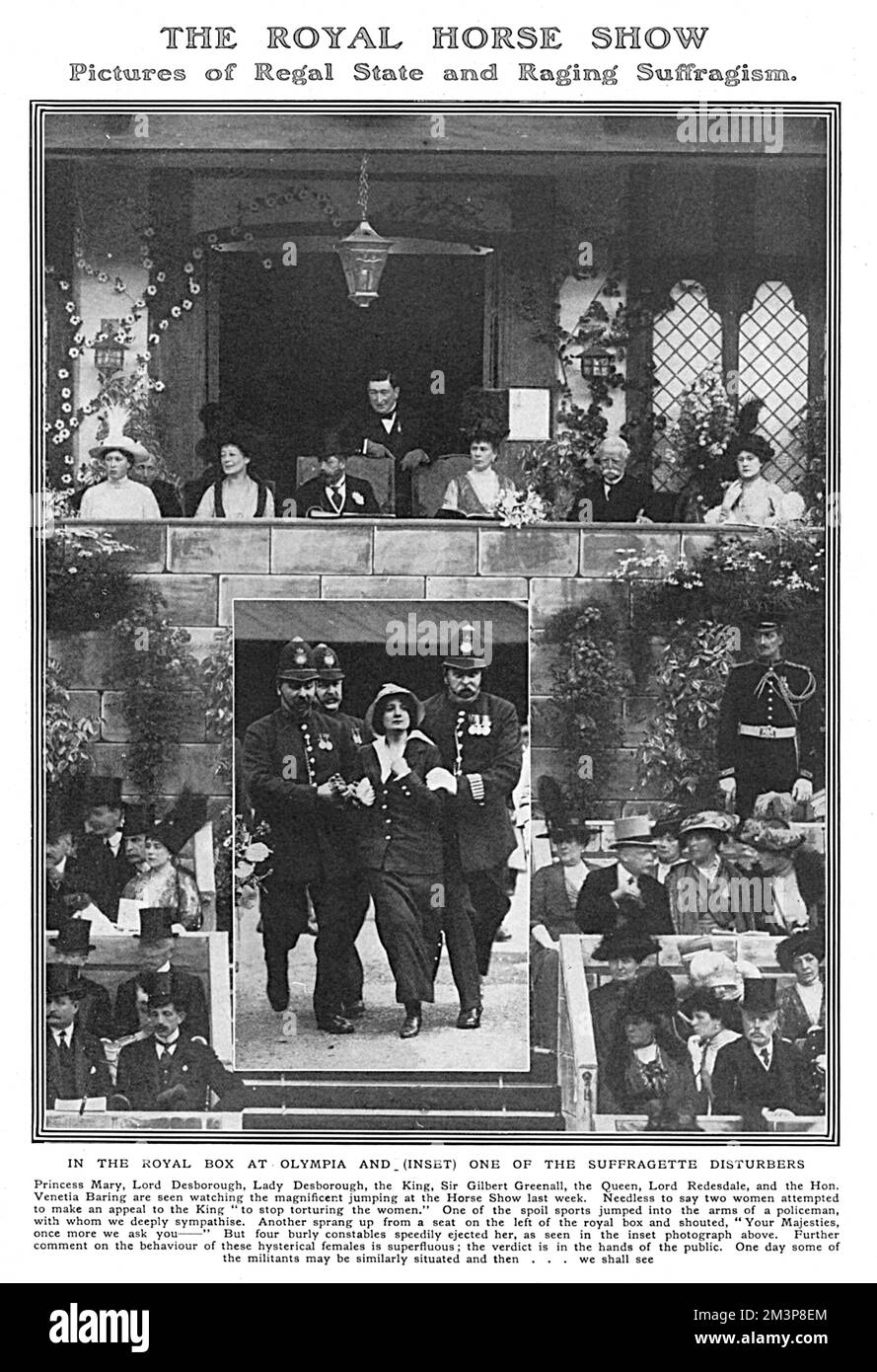 Suffragette disturbance at Royal Horse Show, 1914 Stock Photo - Alamy