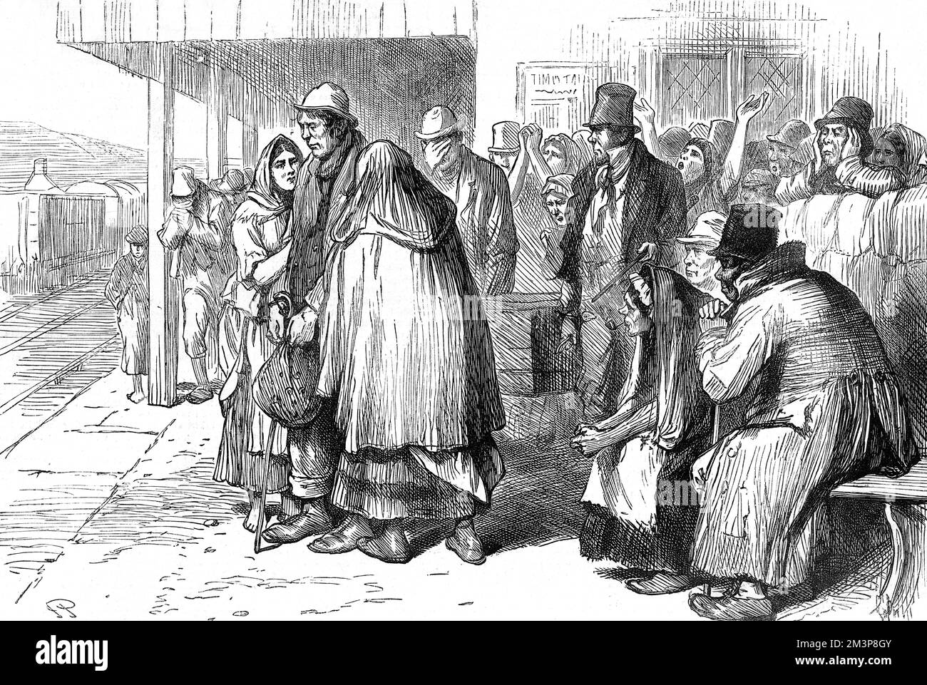 Departure of Irish emigrants Stock Photo - Alamy
