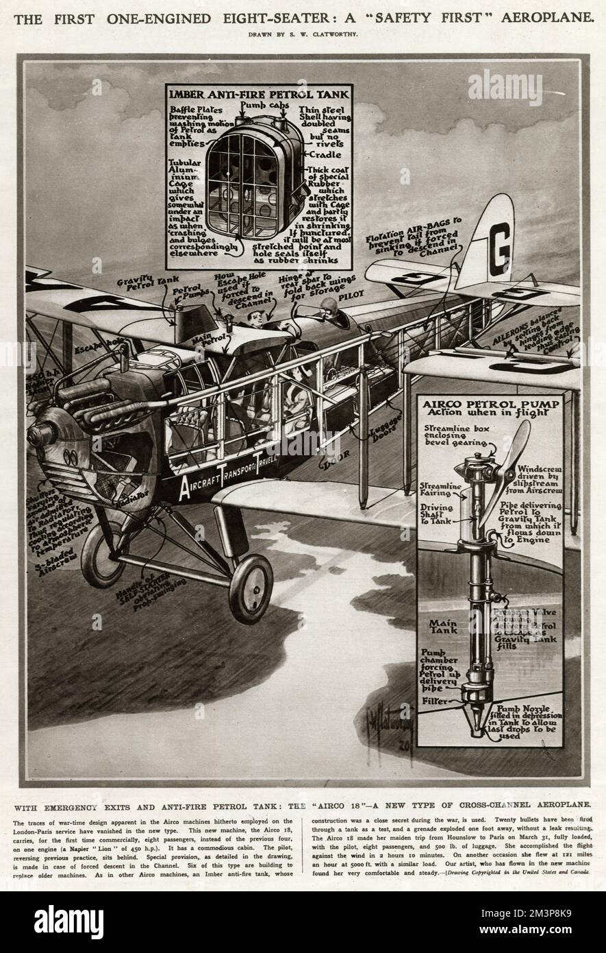 First one-engined, eight-seater aeroplane Stock Photo - Alamy