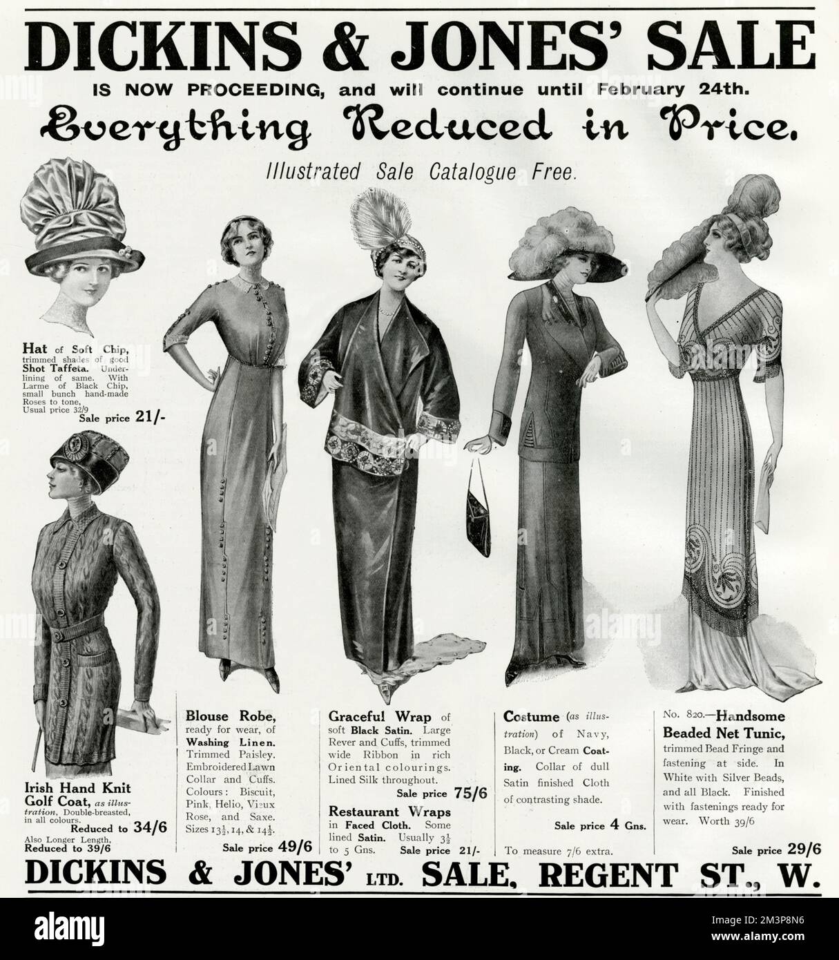 Advert for Dickins & Jones women's clothing 1912 Stock Photo - Alamy