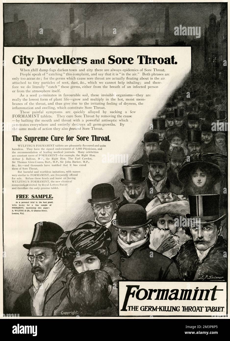 Advert for Formamint throat tablets 1910 Stock Photo - Alamy