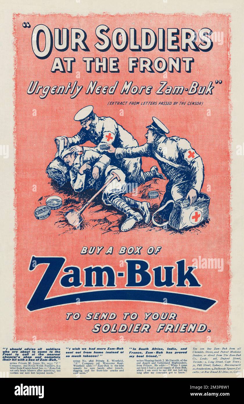 Zam-Buk advertisement, WW1 Stock Photo - Alamy