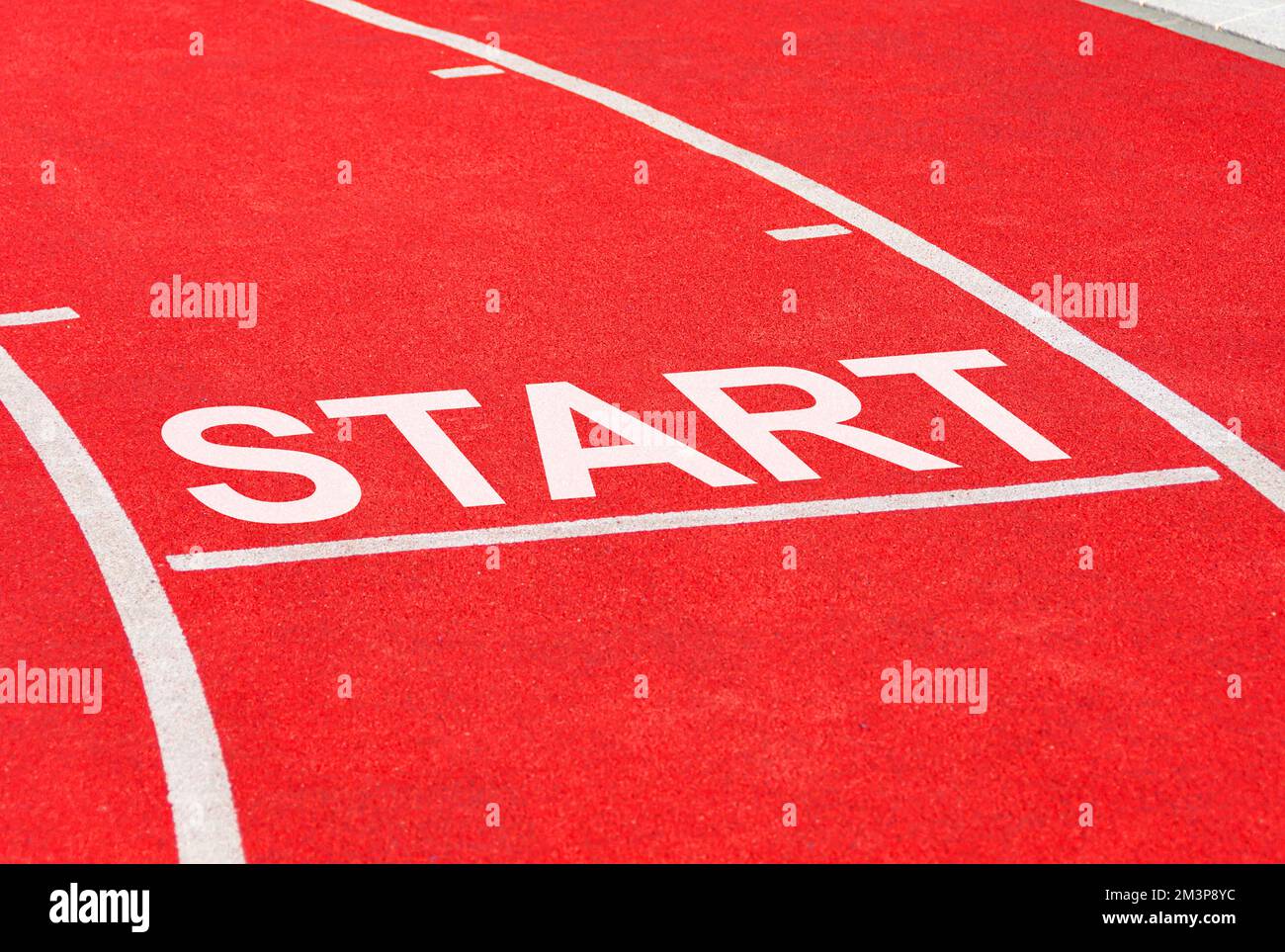 The inscription start on the red treadmill Stock Photo - Alamy