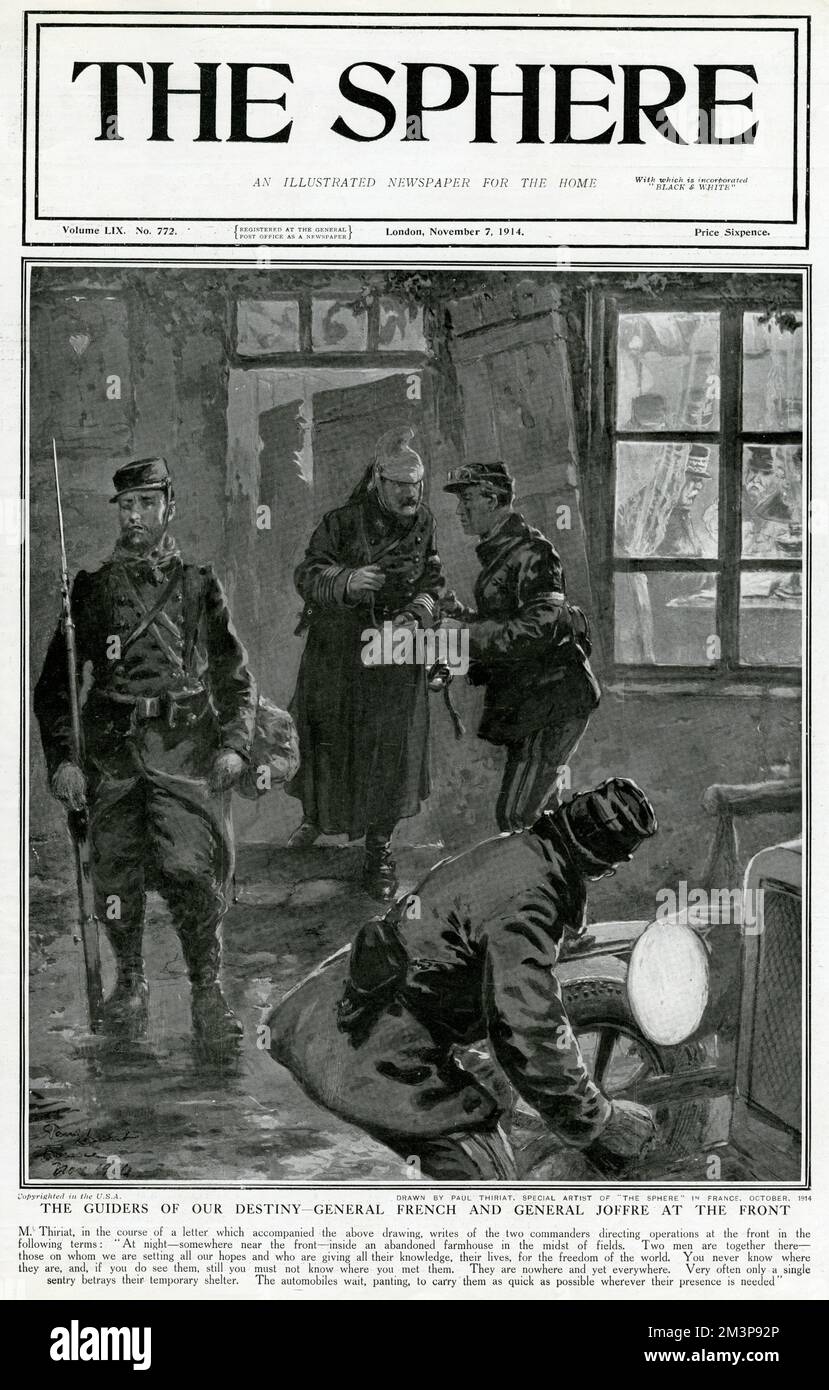 Generals French and Joffre at the Front, 1914 Stock Photo - Alamy