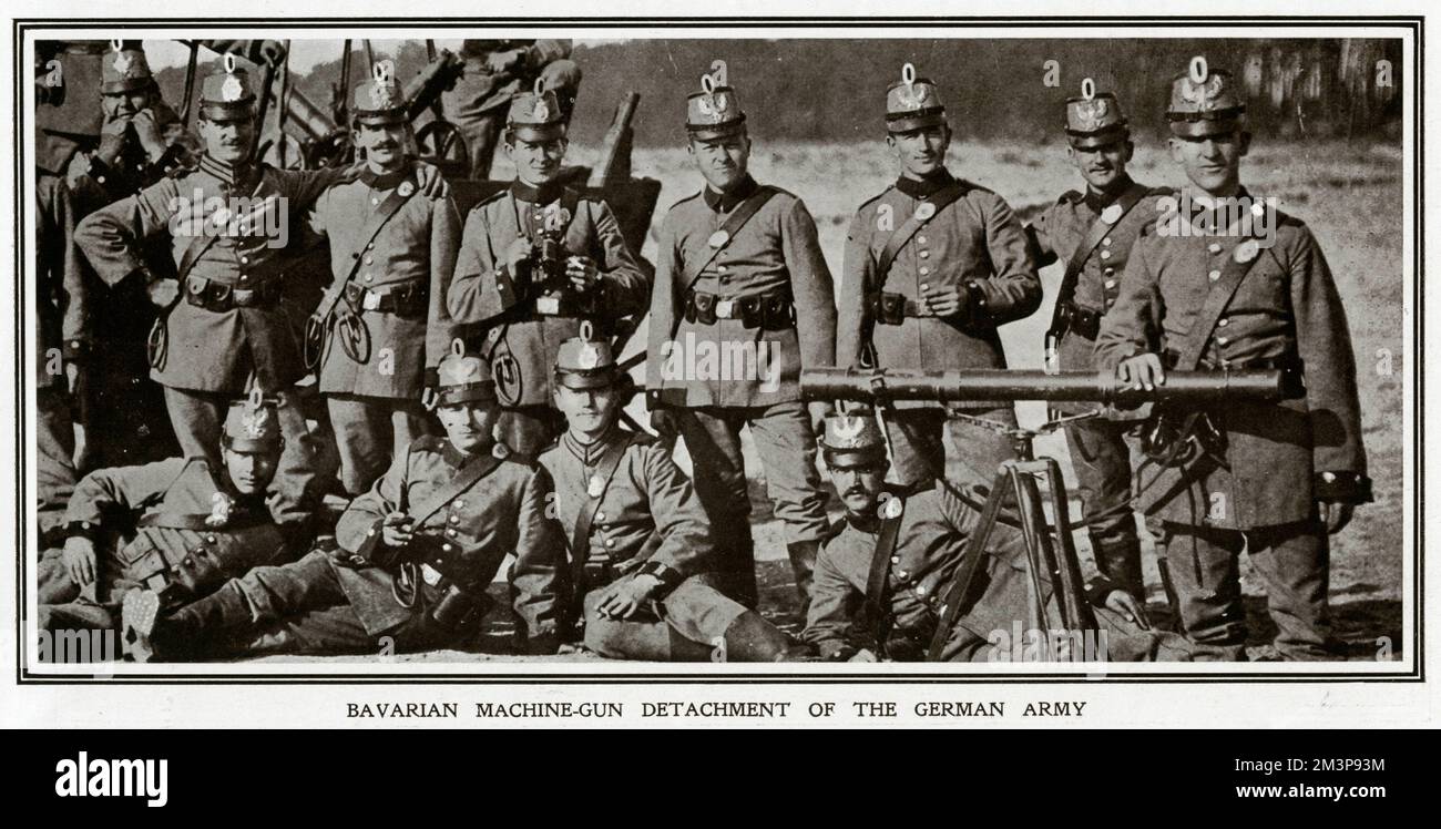 Bavarian machine-gun detachment of the German army, 1914 Stock Photo ...
