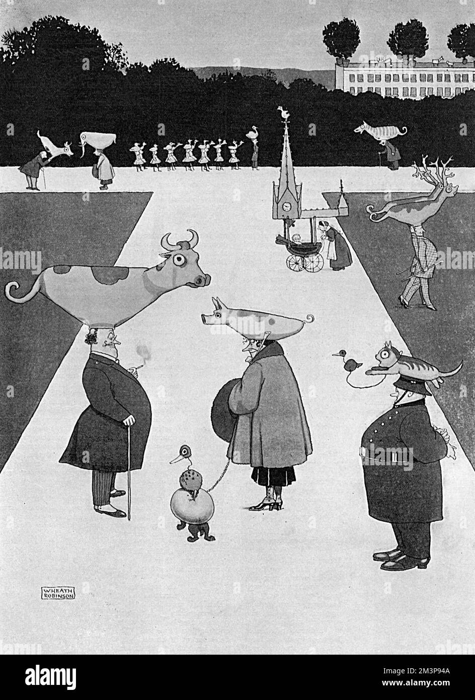 Cat-Moo-Flage by William Heath Robinson Stock Photo - Alamy
