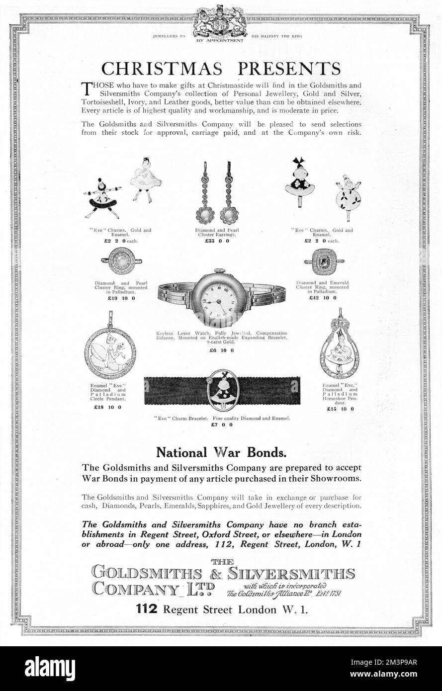 Eve charms and bracelet, WW1 jewellery Stock Photo - Alamy
