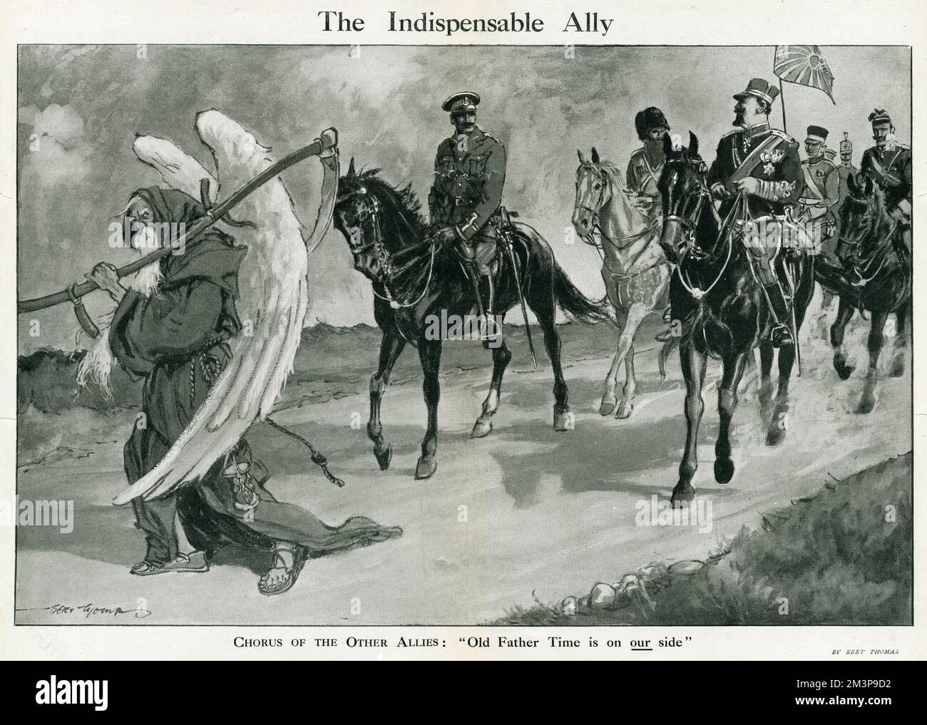 Cartoon, The Indispensable Ally, WW1 Stock Photo - Alamy